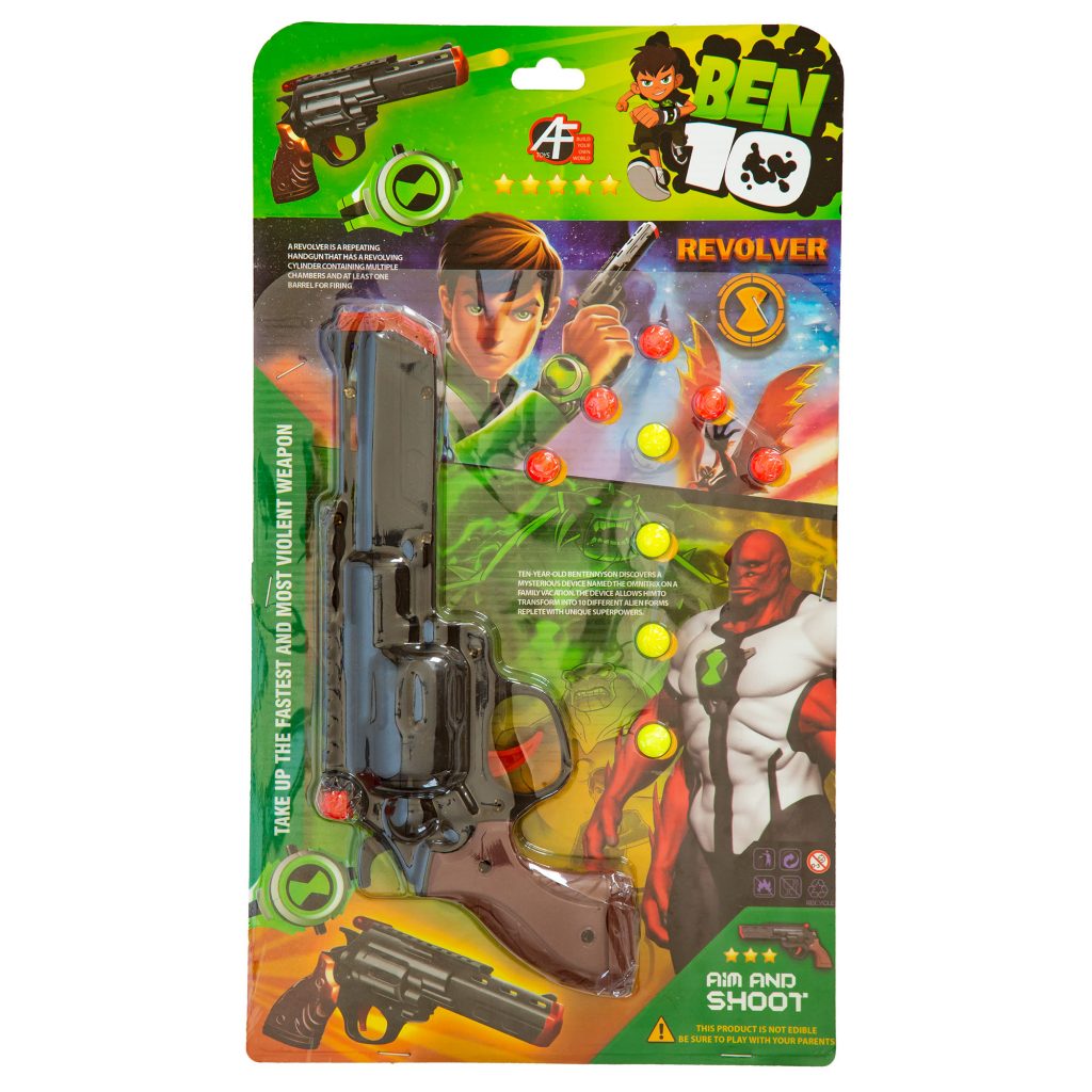 Plastic Revolver Toy Gun On Blister Card - AFToys